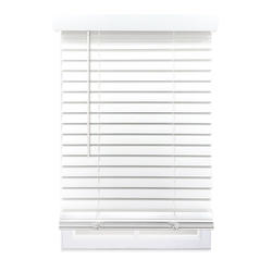 Decor Elements 2" Smooth Fauxwood Cordless Venetian Blinds Smooth White ...