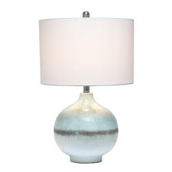 Lalia Home Organix Aqua Brown White Table Lamp with White Shade at Menards®