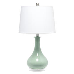 Lalia Home Classix Aqua Table Lamp with White Shade at Menards®