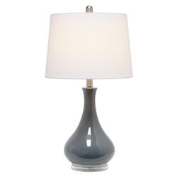 Lalia Home Classix Gray Table Lamp with White Shade at Menards®
