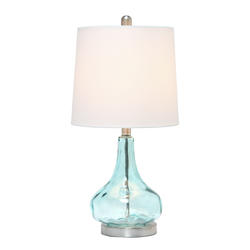 Lalia Home Classix Clear Blue Table Lamp with White Shade at Menards®