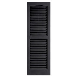 French Quarter 14-1/2"W x 58-1/2"H Black Vinyl Full-Louvered Exterior ...