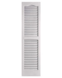 French Quarter 14-1/2"W x 54-1/2"H White Vinyl Full-Louvered Exterior ...