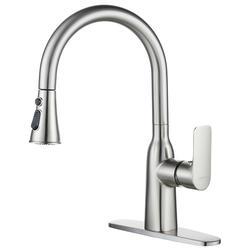 WOWOW® One-Handle Pull-Down Brushed Nickel Kitchen Faucet at Menards®