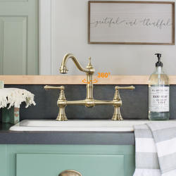 WOWOW® Two-Handle Vintage Bridge Gold Kitchen Faucet at Menards®