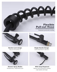 WOWOW® One-Handle Spring Pre-Rinse with Pot Filler Matte Black Pull ...