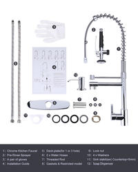 WOWOW® One-Handle Spring Pre-Rinse with Pot Filler Polished Chrome Pull ...