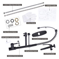 WOWOW® One-Handle Spring Pre-Rinse with Pot Filler Oil-Rubbed Bronze ...