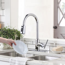 WOWOW® One-Handle Pull-Down Chrome Kitchen Faucet at Menards®
