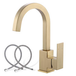 WOWOW® One-Handle Rectangular Brushed Gold Kitchen Faucet at Menards®