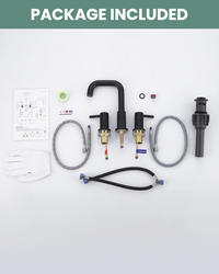 WOWOW® Two-Handle 8" Widespread Matte Black Bathroom Sink Faucet at ...