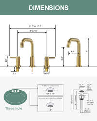 WOWOW® Two-Handle 8" Widespread Gold Bathroom Sink Faucet at Menards®