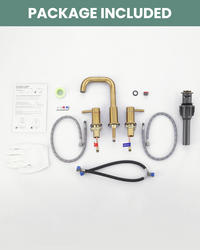 WOWOW® Two-Handle 8" Widespread Gold Bathroom Sink Faucet at Menards®