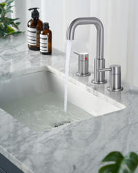 WOWOW® Two-Handle 8" Widespread Brushed Nickel Bathroom Sink Faucet at ...
