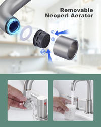 WOWOW® Two-Handle 8" Widespread Brushed Nickel Bathroom Sink Faucet at ...