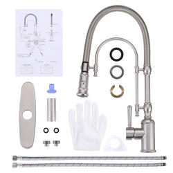 WOWOW® One-Handle High Arc Brushed Nickel Pull-Down Kitchen Faucet at ...