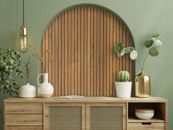 American Pacific 4' x 8' Teak Fluted Wall Panel at Menards®