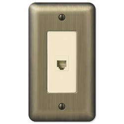 Amerelle® Devon Brushed Brass Stamped Steel 1-Gang Phone Wall Plate at ...