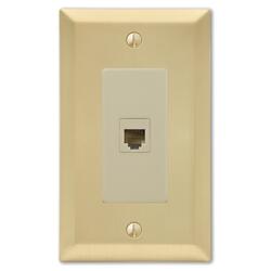Amerelle® Century Satin Brass Stamped Steel 1-Gang Phone Wall Plate at ...