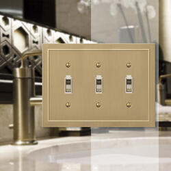 Amerelle® Bethany Brushed Bronze Cast Metal 3-Gang Toggle Wall Plate at ...