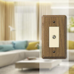 Amerelle® Contemporary Medium Oak Wood 1-Gang Coaxial Wall Plate at ...
