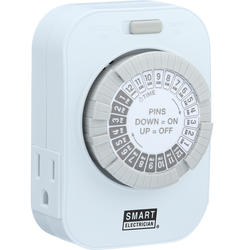 Smart Electrician® 15-Amp Plug-In 2-Outlets Analog Timer at Menards®