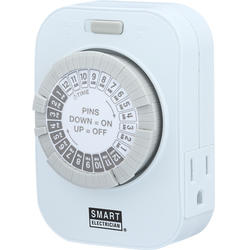 Smart Electrician® 15-Amp Plug-In 2-Outlets Analog Timer at Menards®