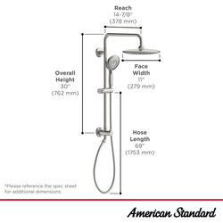 American Standard Spectra Versa Matte Black Rain Shower System with 4 ...