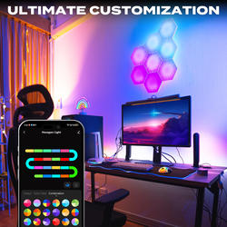 BrightLux® Lighting 4" Smart LED Color Flow Hexagon Wall Light - 8 Pack ...