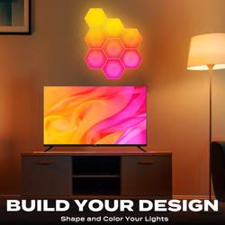 BrightLux® Lighting 4" Smart LED Color Flow Hexagon Wall Light - 8 Pack ...