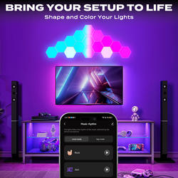 BrightLux® Lighting 4" Smart LED Color Flow Hexagon Wall Light - 8 Pack ...