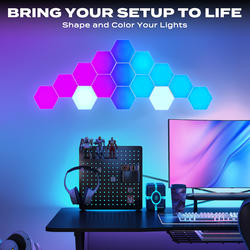 BrightLux® Lighting 4" Smart LED Color Flow Hexagon Wall Light - 4 Pack ...