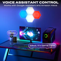 BrightLux® Lighting 4" Smart LED Color Flow Hexagon Wall Light - 4 Pack ...