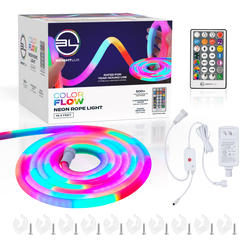 BrightLux® Lighting 16' Smart LED Color Flow Indoor/Outdoor Rope Light ...