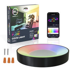 BrightLux Lighting Color Flow 13-7/9"W Black Integrated LED Smart 2000 ...