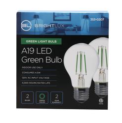 Brightlux® A19 Green LED Light Bulb - 2 Pack at Menards®
