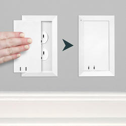 Socket Shield White 1-Gang Sliding Door Duplex Outlet Wall Plate with ...