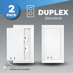 Socket Shield White 1-Gang Sliding Door Duplex Outlet Wall Plate with ...
