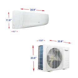 ThinkAir 1-Zone 18,000 BTU 230 Volt Wi-Fi Mini Split Air Conditioner ...