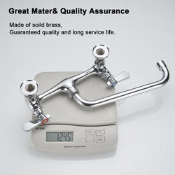 BWE® Commercial Wall-Mount Two-Handle Polished Chrome Kitchen Faucet at ...