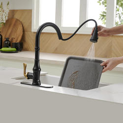 BWE® One-Handle Pull-Down Gold and Black Kitchen Faucet at Menards®