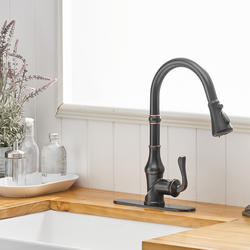 BWE® One-Handle Pull-Down Oil-Rubbed Bronze Kitchen Faucet at Menards®