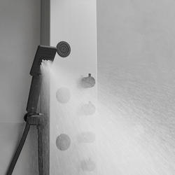 BWE®5-Jet Black Nickel Shower Panel with Heavy Rain Shower and Handheld ...