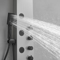 BWE®5-Jet Black Nickel Shower Panel with Heavy Rain Shower and Handheld ...