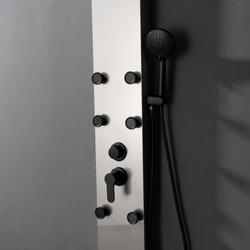 BWE®6-Jet Black Nickel Shower Panel with Heavy Rain Shower and Handheld ...