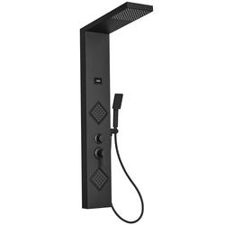 BWE®2-Jet Matte Black Shower Panel with Heavy Rain Shower and Handheld ...