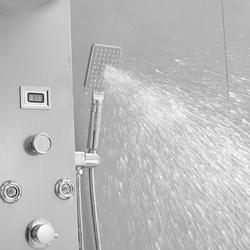 BWE®8-Jet Black Chrome Shower Panel with Heavy Rain Shower and Handheld ...