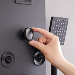 BWE®8-Jet Matte Black Shower Panel with Heavy Rain Shower and Handheld ...