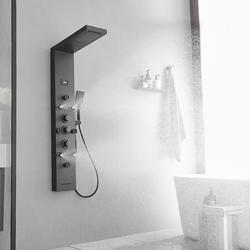 BWE®8-Jet Matte Black Shower Panel with Heavy Rain Shower and Handheld ...