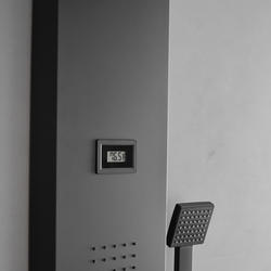 BWE®2-Jet Matte Black Shower Panel with Heavy Rain Shower and Handheld ...